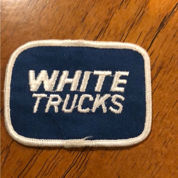 Vintage | Other | Vintage White Trucks Blue And White Embroidered Patch ...